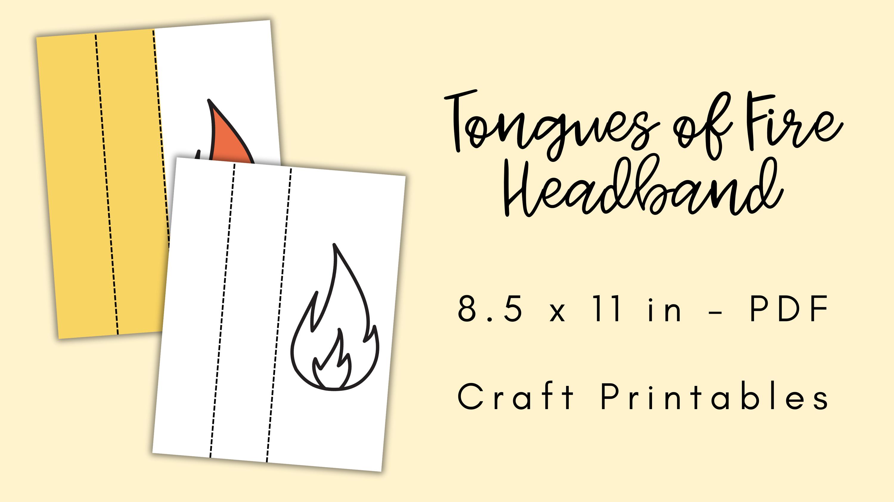 Tongues of Fire Headband, Holy Spirit Crafts for Kids, Sunday School ...