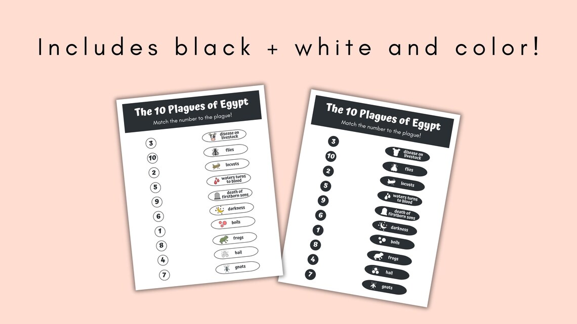 10 Plagues of Egypt Activity, Bible Story Activities for Kids, Sunday ...