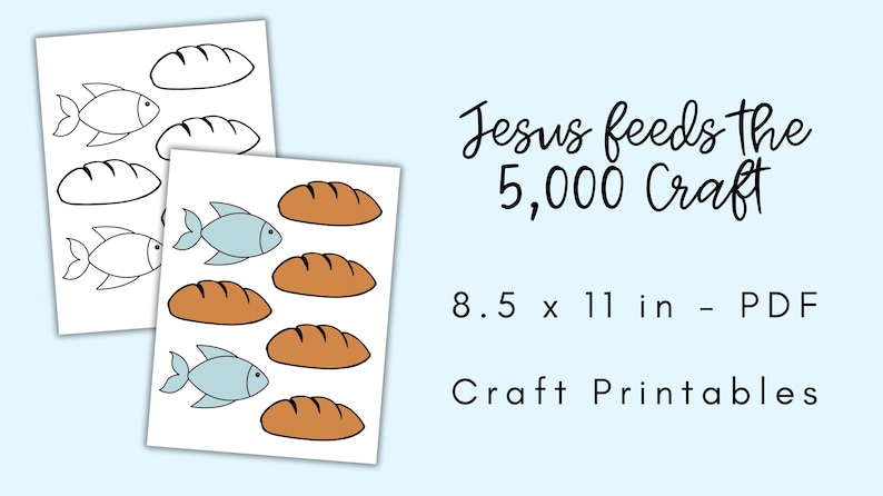 Jesus Feeds the 5000 Kids Craft, Sunday School Craft Printable, Bible ...