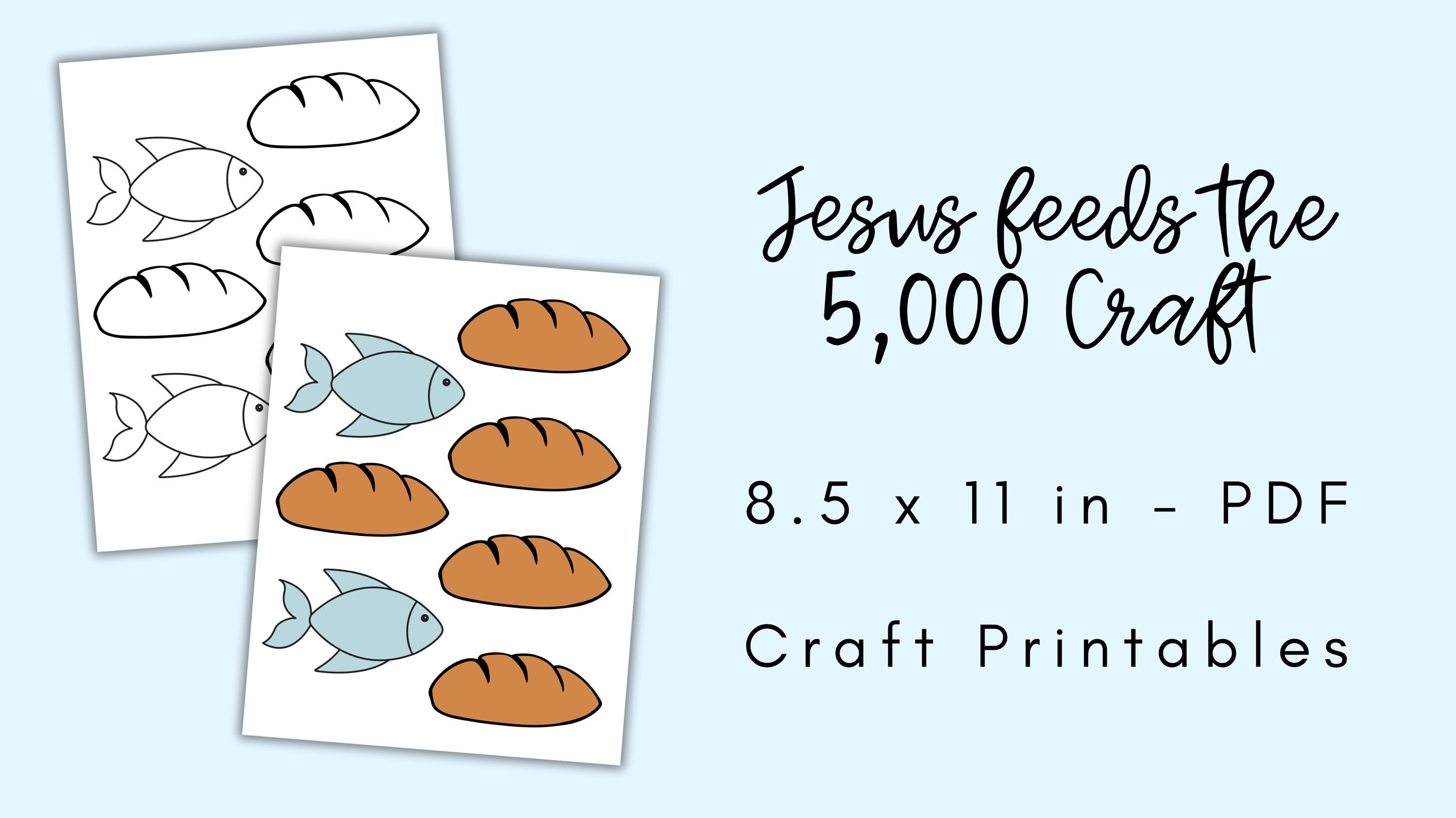 Jesus Feeds the 5000 Kids Craft, Sunday School Craft Printable, Bible ...