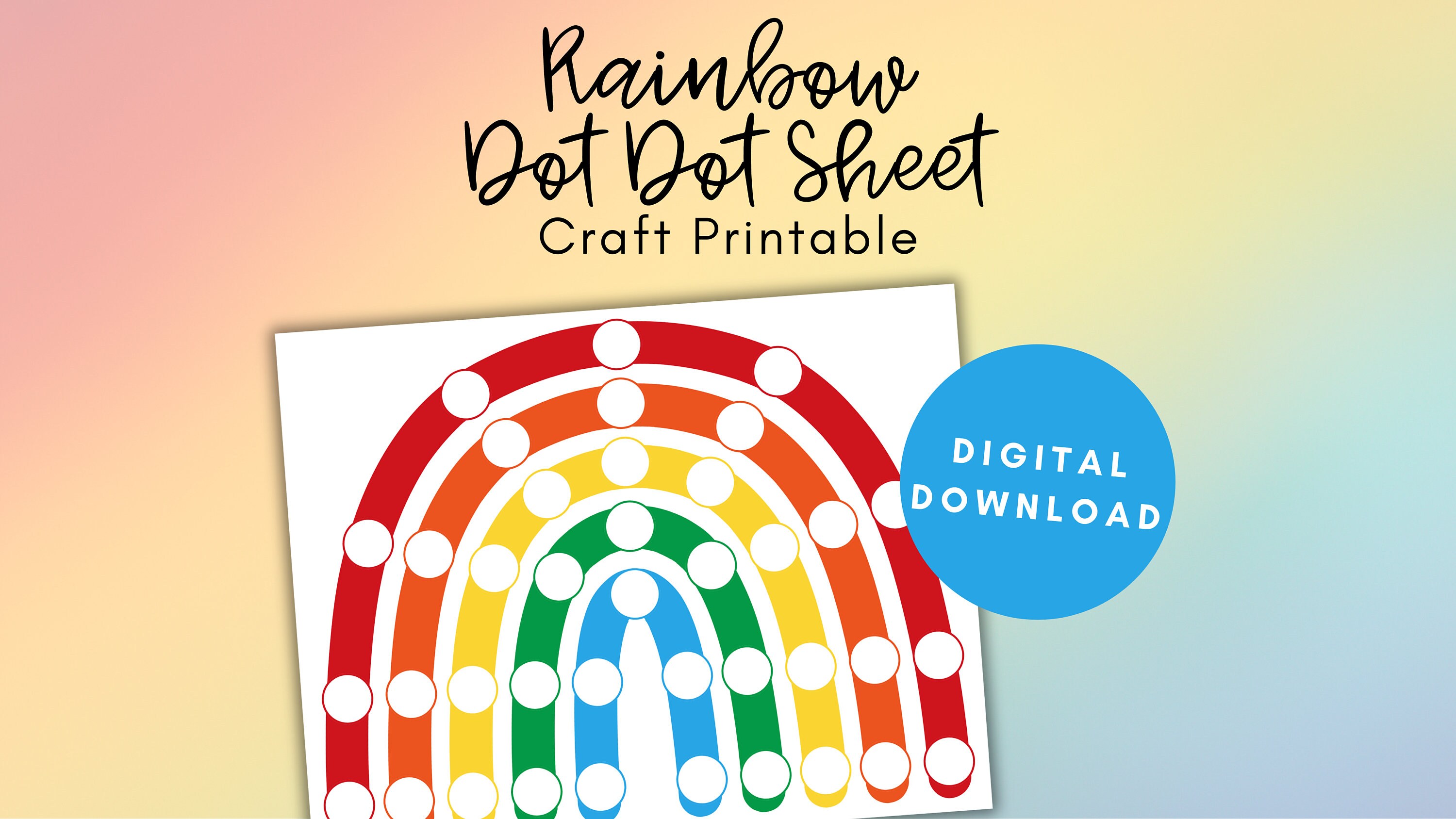 Rainbow Dot Dot Sheet, Dot Marker Page, Do A Dot Printable, Dot Art ...