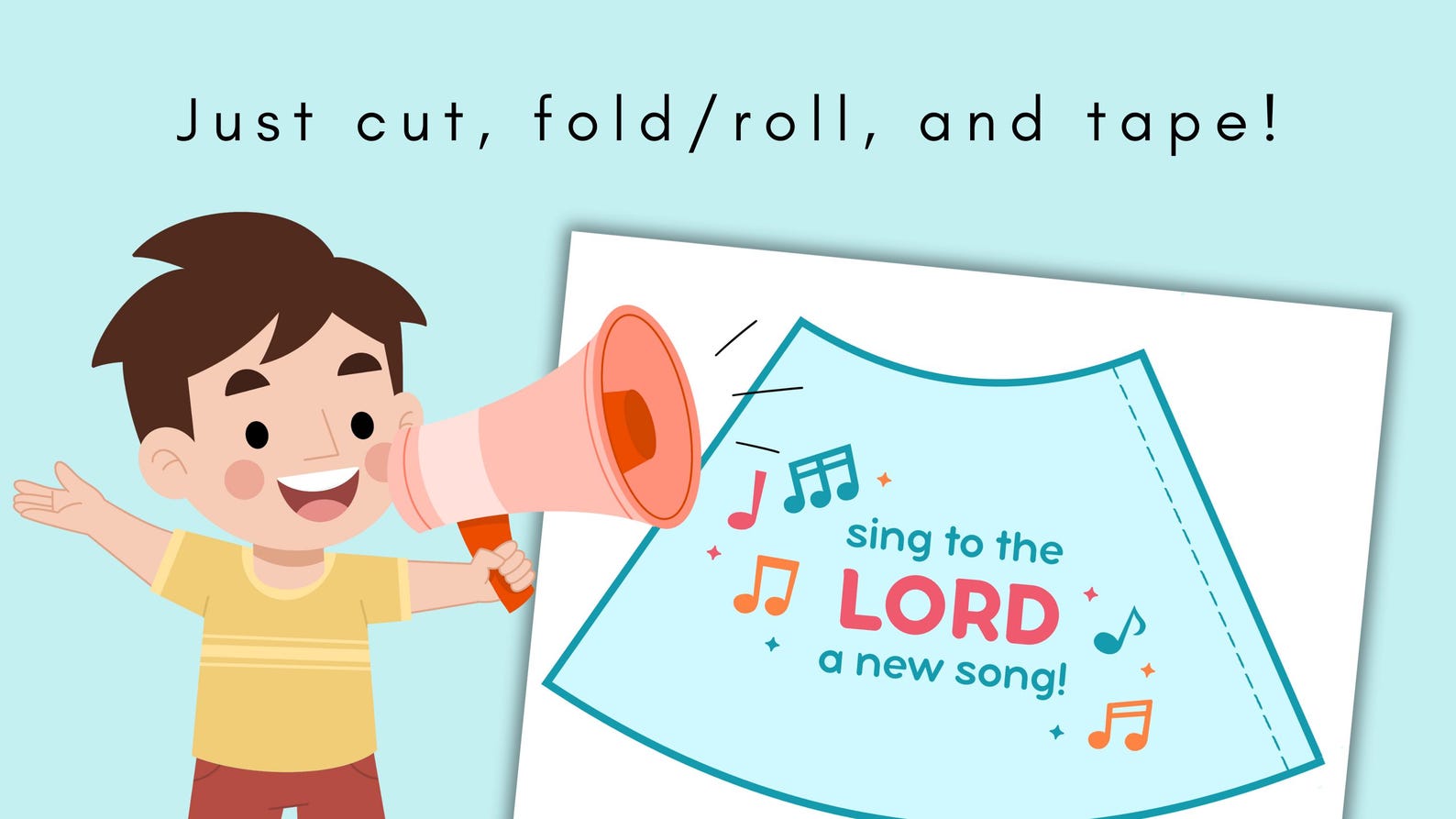 Sing to the Lord Craft, Megaphone Craft Printable, Sunday School Craft ...