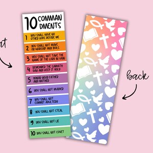 10 Commandments Bookmark, Bible Bookmark, Sunday School Printables ...