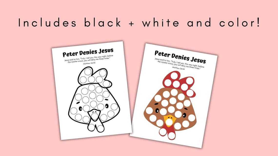 Peter Denies Jesus Craft, Dot Dot Sheet, Dot Marker Page, Do A Dot, Dot ...