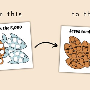 Jesus Feeds the 5000 Craft, Dot Marker Coloring, Do A Dot Preschool ...