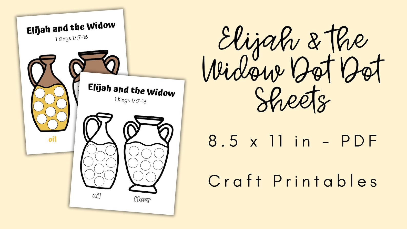 Elijah and the Widow Craft, Dot Dot Sheet, Dot Marker Page, Do A Dot ...