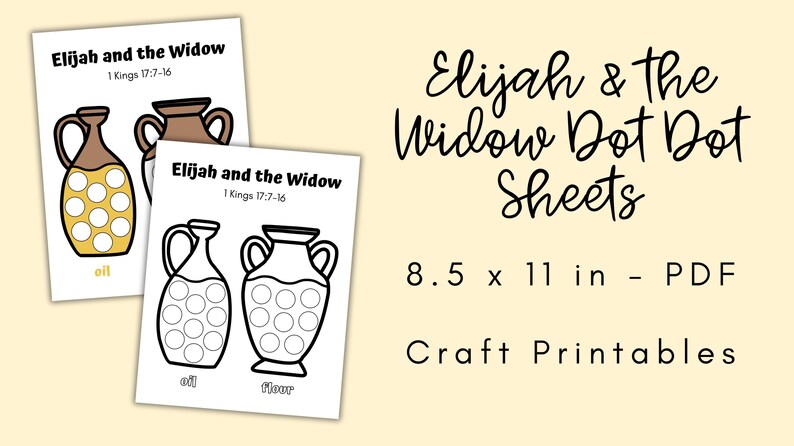 Elijah and the Widow Craft, Dot Dot Sheet, Dot Marker Page, Do A Dot ...