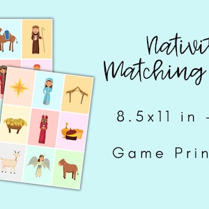 Nativity Matching Game Cards, Memory Match Game, Christian Printables ...