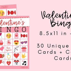 Valentine's Bingo, Bingo Cards Printable, Bingo Valentine Game, Bingo ...
