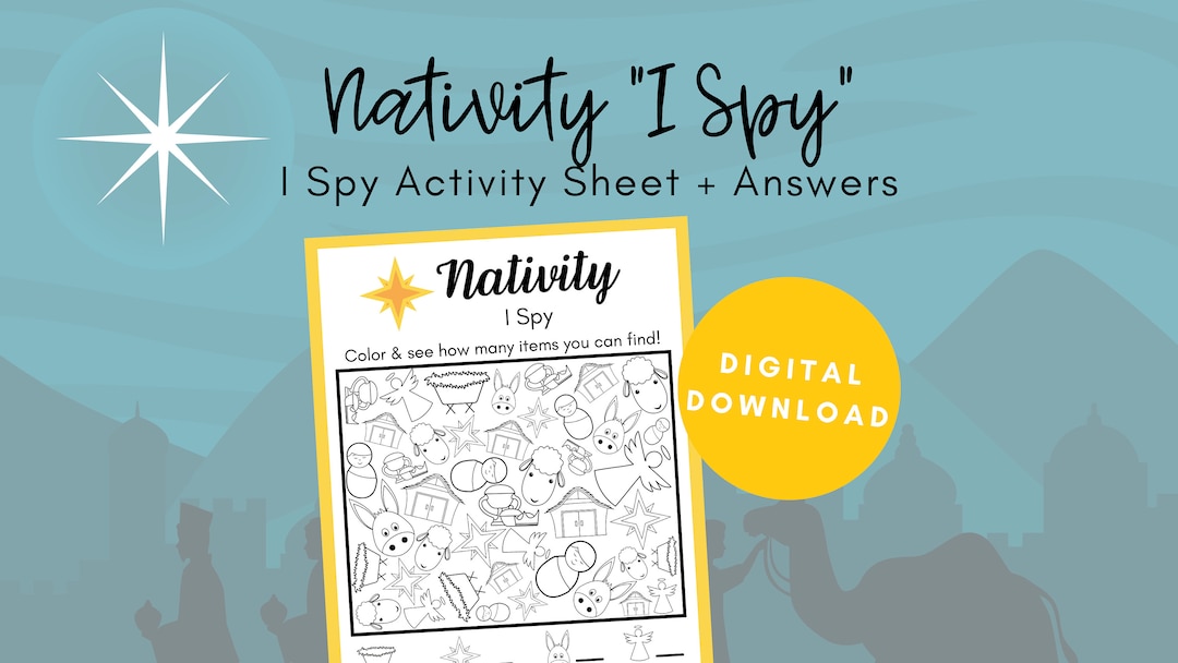 Nativity I Spy Printable, Christmas Activity Sheets Printable, Seek and ...