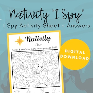 Nativity I Spy Printable, Christmas Activity Sheets Printable, Seek and ...