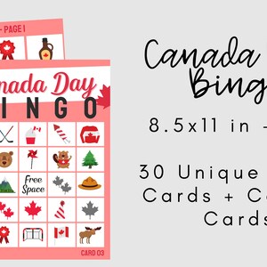 Canada Day Bingo, Bingo Cards Printable, Independence Day Game, Bingo ...