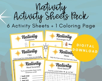 Christmas Activity Pack, Christmas Activity Sheets, Kids Printable ...