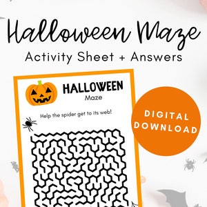 Halloween Maze, Halloween Activity Sheets Printable, Kids Printable ...