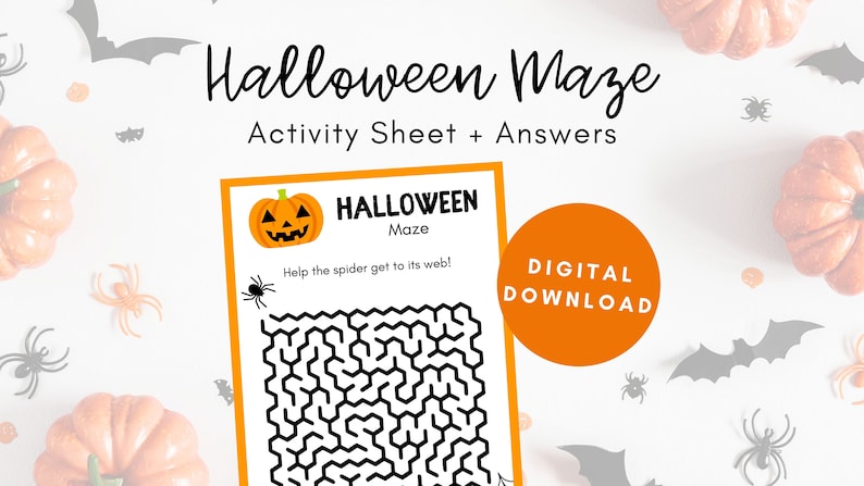 Halloween Maze, Halloween Activity Sheets Printable, Kids Printable ...