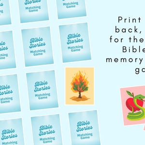 Bible Stories Matching Game Cards, Memory Match Game, Christian ...
