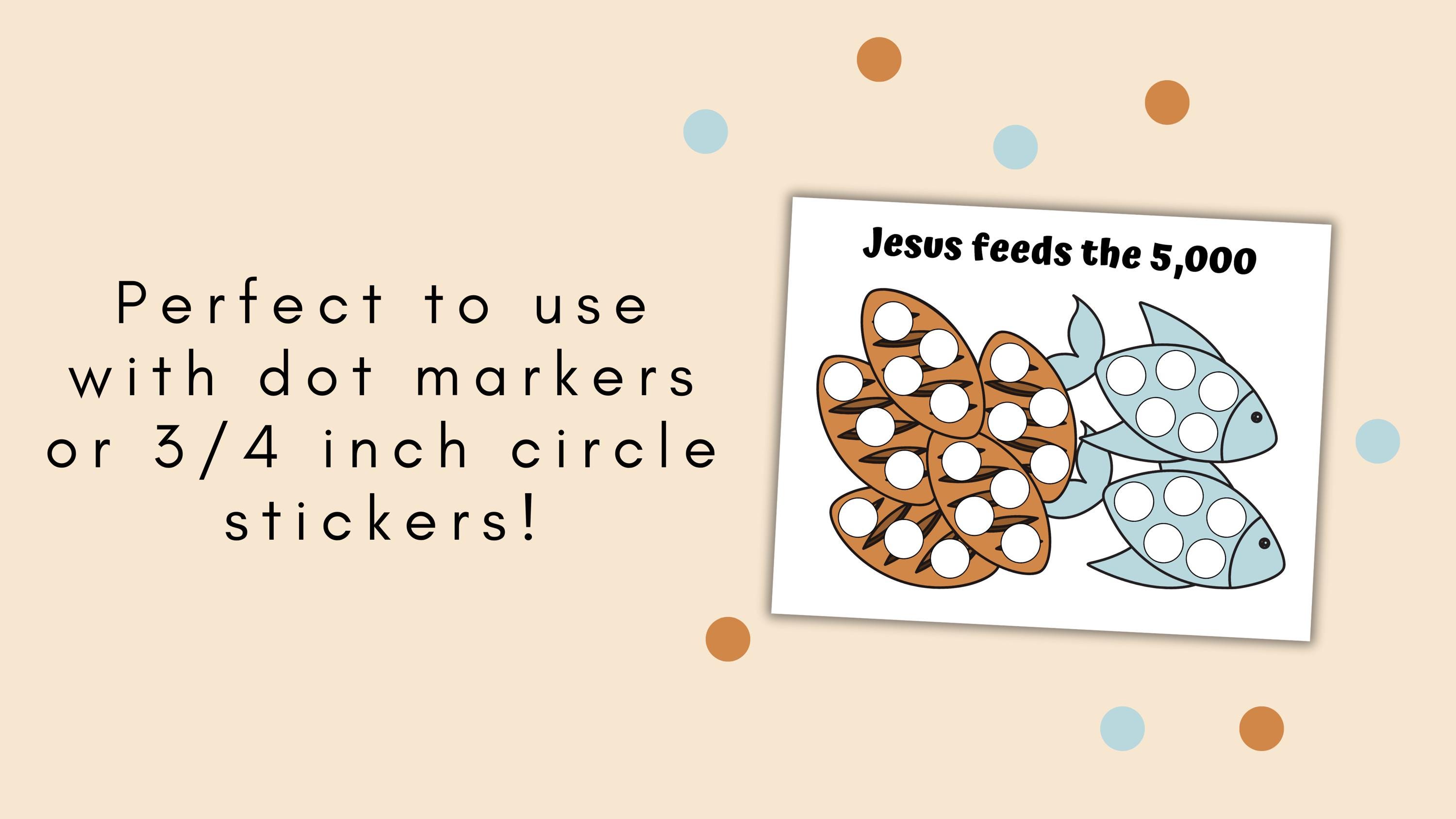 Jesus Feeds the 5000 Craft, Dot Marker Coloring, Do A Dot Preschool ...