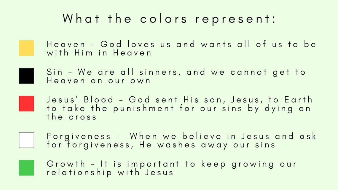 Wordless Book Craft, Spinner Wheel Craft, Colors of Salvation ...