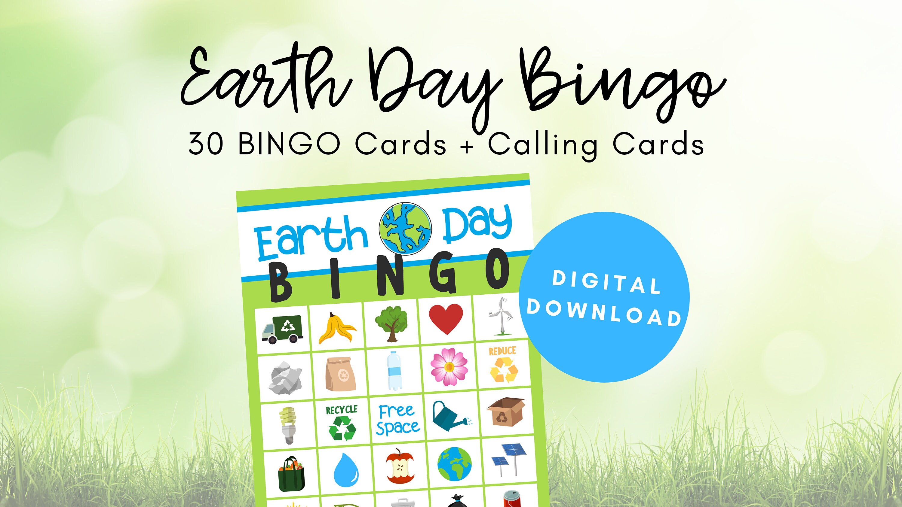Earth Day Bingo Bingo Cards Printable Bingo Game Bingo Game - Etsy