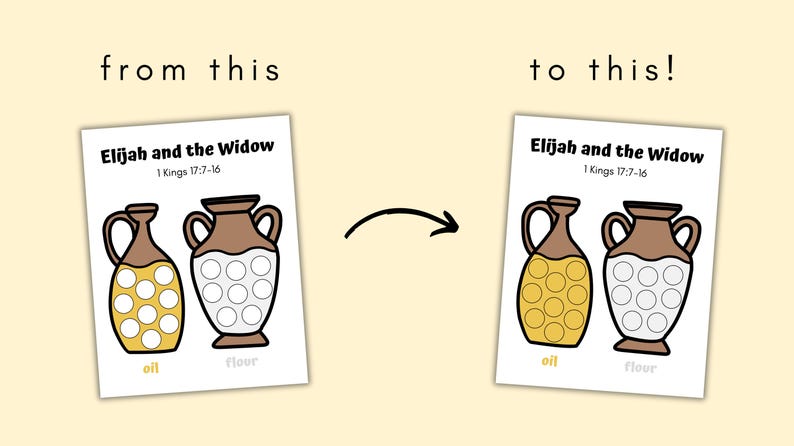 Elijah and the Widow Craft, Dot Dot Sheet, Dot Marker Page, Do A Dot ...