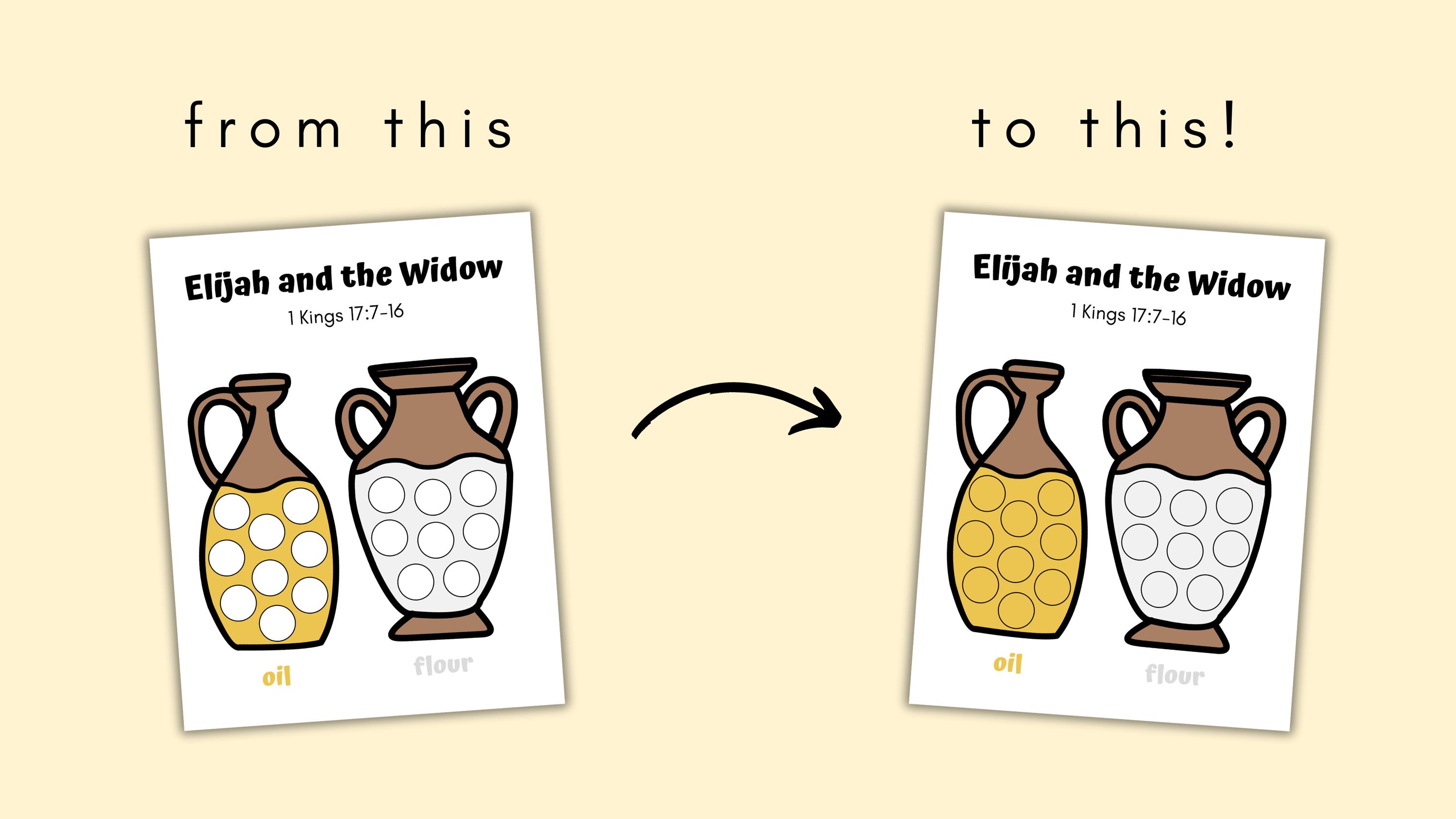 Elijah and the Widow Craft, Dot Dot Sheet, Dot Marker Page, Do A Dot ...