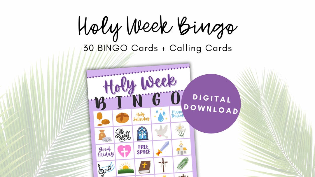Holy Week Bingo, Holy Week for Kids, Christian Easter Games, Bingo ...