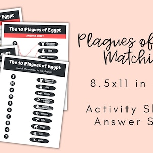 10 Plagues of Egypt Activity, Bible Story Activities for Kids, Sunday ...