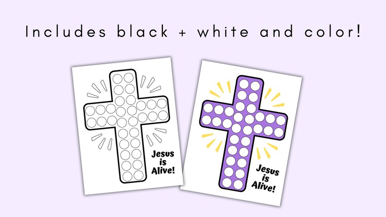 Easter Craft, Cross Craft for Kids, Dot Dot Sheet, Dot Marker Page, Do ...