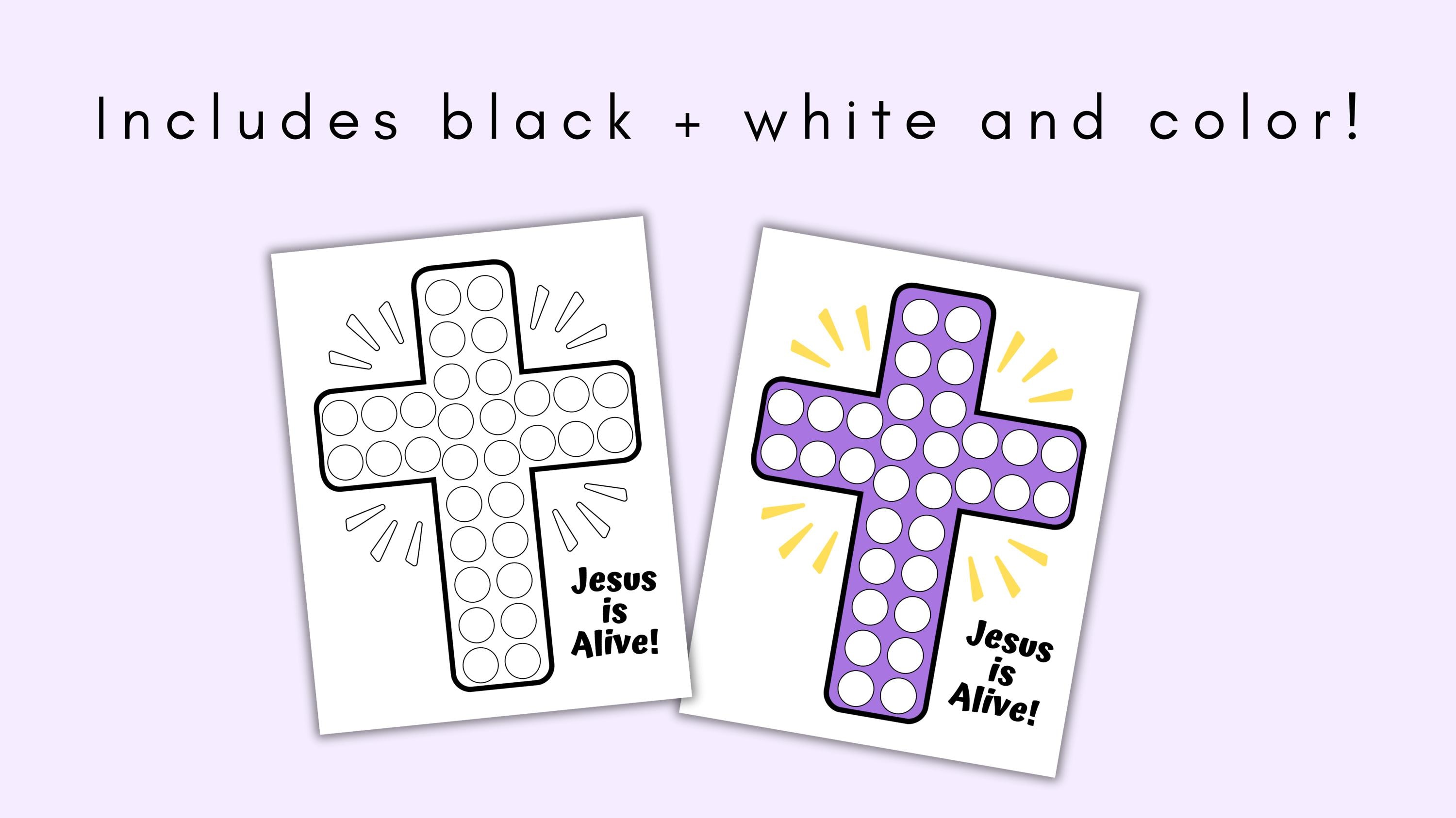 Easter Craft, Cross Craft for Kids, Dot Dot Sheet, Dot Marker Page, Do ...