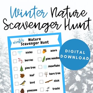 Winter Nature Scavenger Hunt Scavenger Hunt Kids Outdoor | Etsy