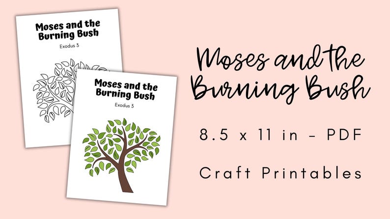 Moses and the Burning Bush Craft, Sunday School Craft Printable ...