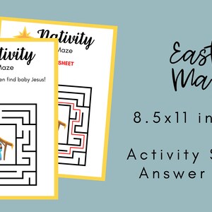 Nativity Maze, Christmas Activity Sheets Printable, Kids Printable ...