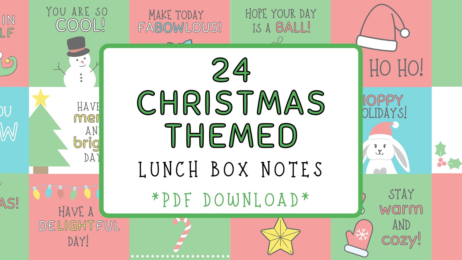 Christmas Lunch Box Notes, Lunch Box Jokes, Printable, Lunch Box Notes ...