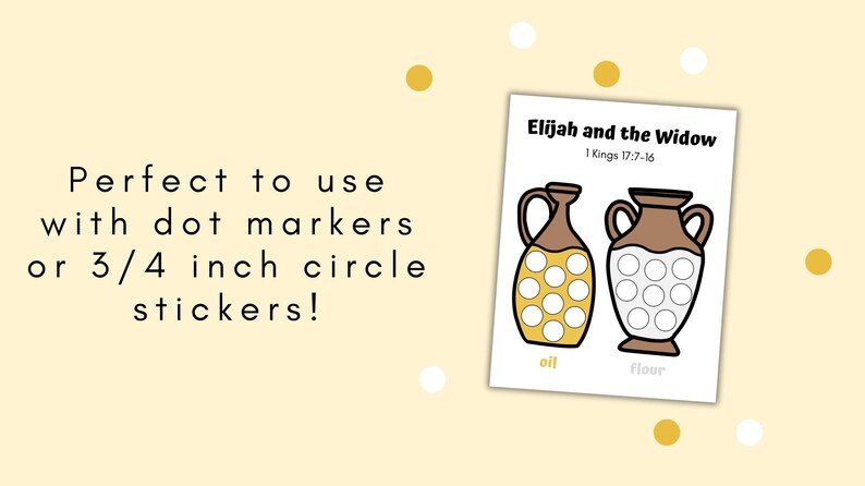 Elijah and the Widow Craft, Dot Dot Sheet, Dot Marker Page, Do A Dot ...