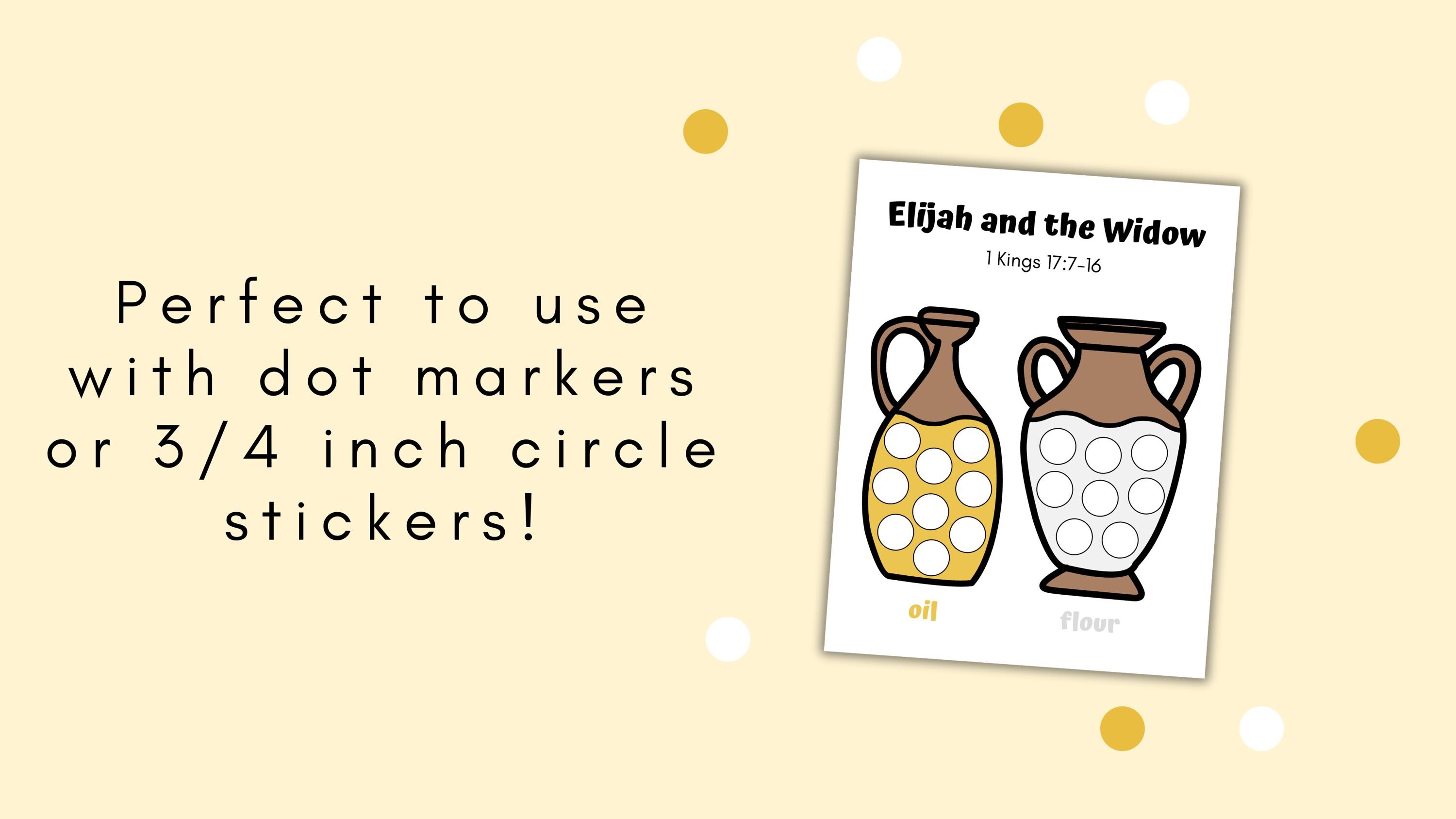 Elijah and the Widow Craft, Dot Dot Sheet, Dot Marker Page, Do A Dot ...