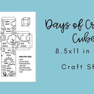 Days of Creation Cube, Christian Crafts, Crafts for Kids Printable ...