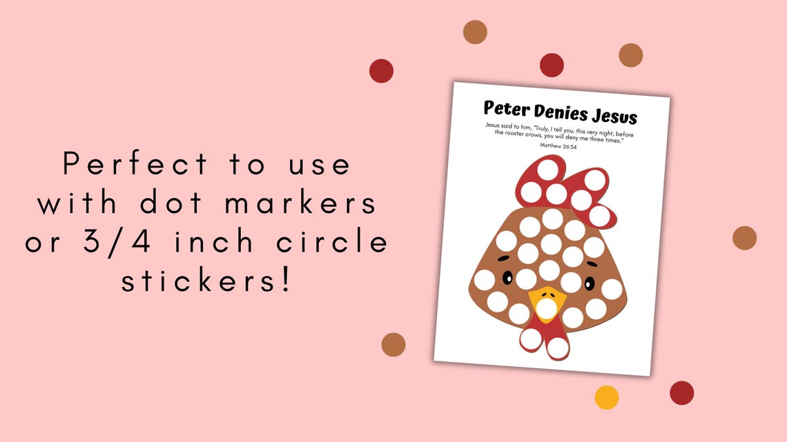 Peter Denies Jesus Craft, Dot Dot Sheet, Dot Marker Page, Do A Dot ...