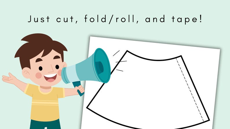 Paper Megaphone Template, Megaphone Craft Printable, Craft Activity ...