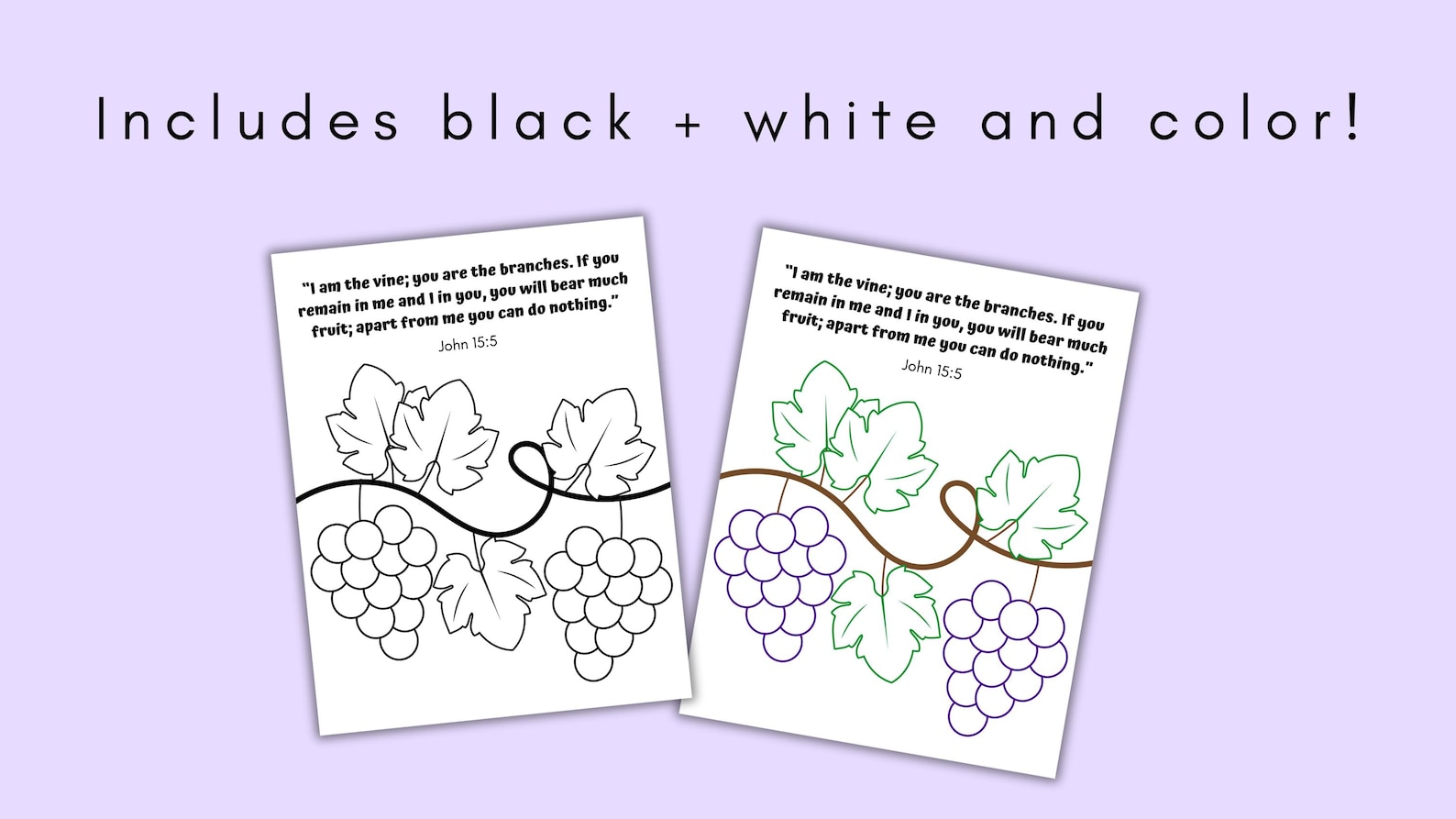 I Am the Vine Craft, Sunday School Craft Printable, Christian ...