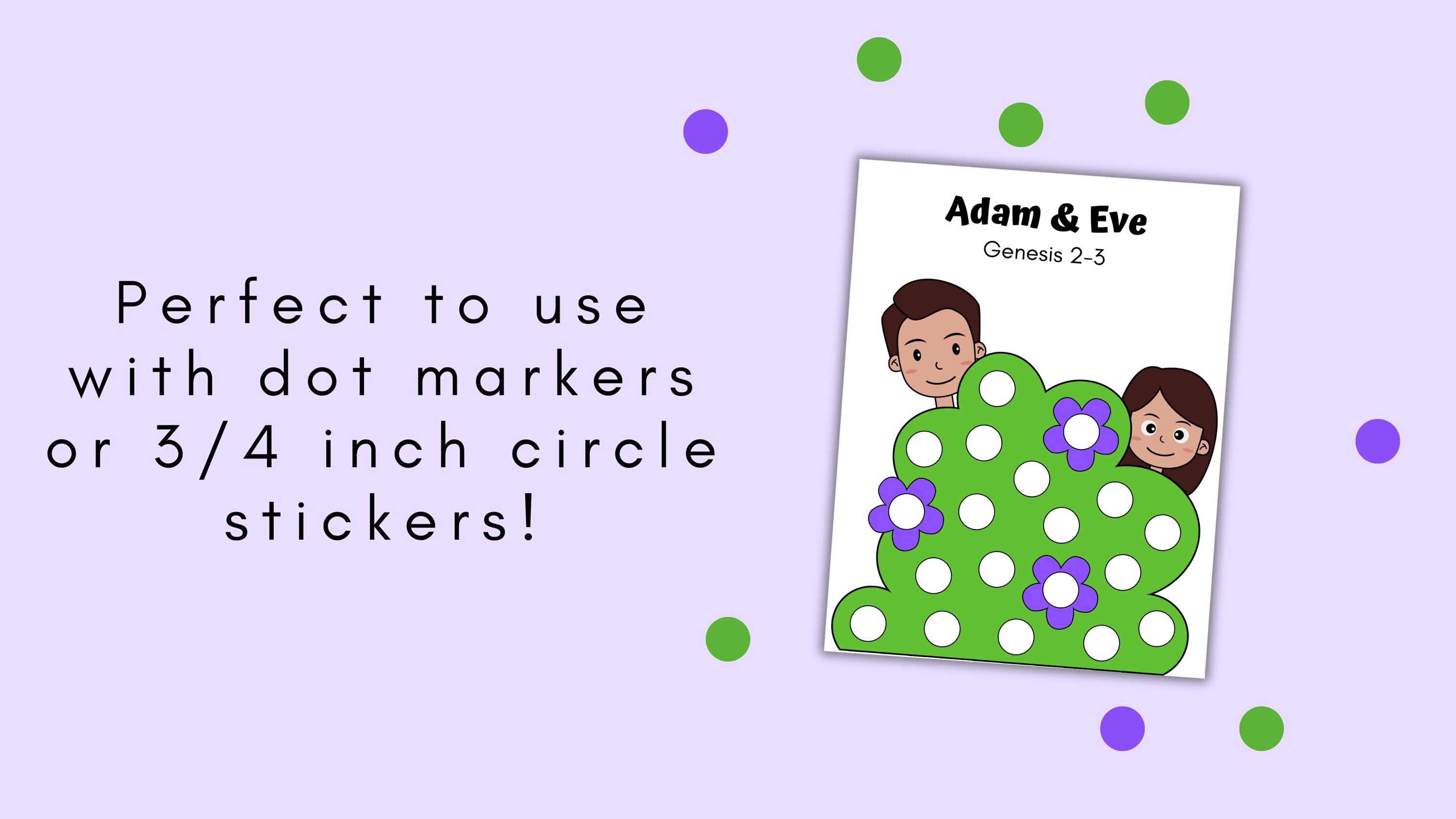 Adam and Eve Craft, Garden of Eden Craft, Dot Marker Coloring, Do A Dot ...