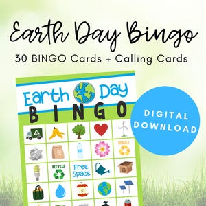Earth Day Bingo, Bingo Cards Printable, Bingo Game, Bingo Game Download ...
