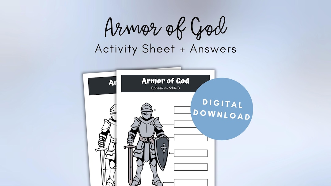 Armor of God Activity, Bible Story Activities for Kids, Sunday School ...