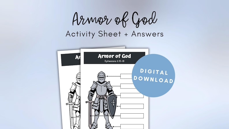 Armor of God Activity, Bible Story Activities for Kids, Sunday School ...