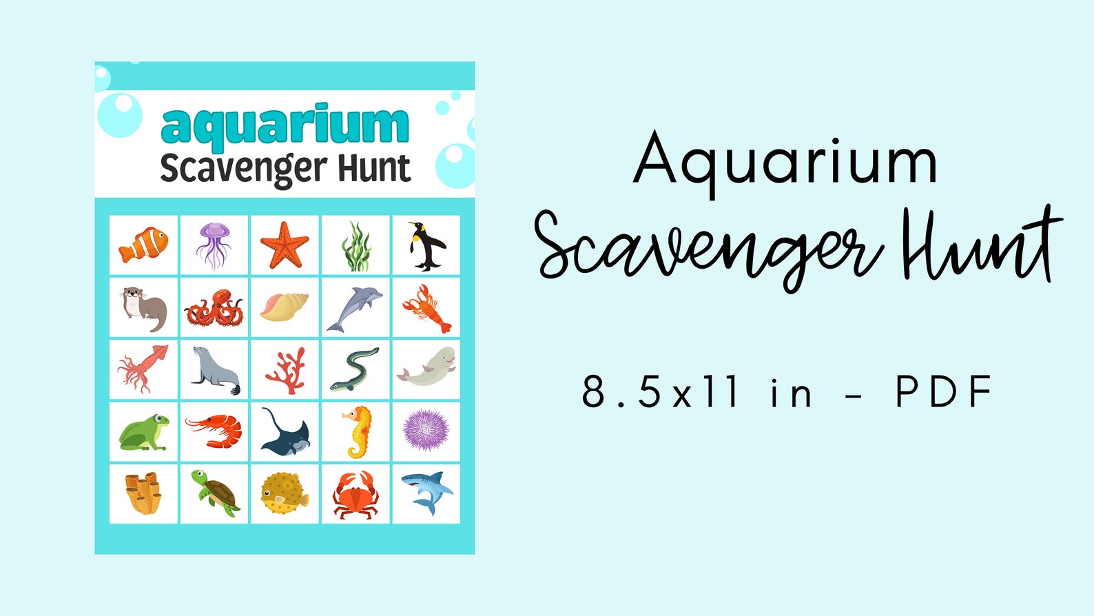 Aquarium Scavenger Hunt, Scavenger Hunt Kids, Ocean Worksheets, Field ...