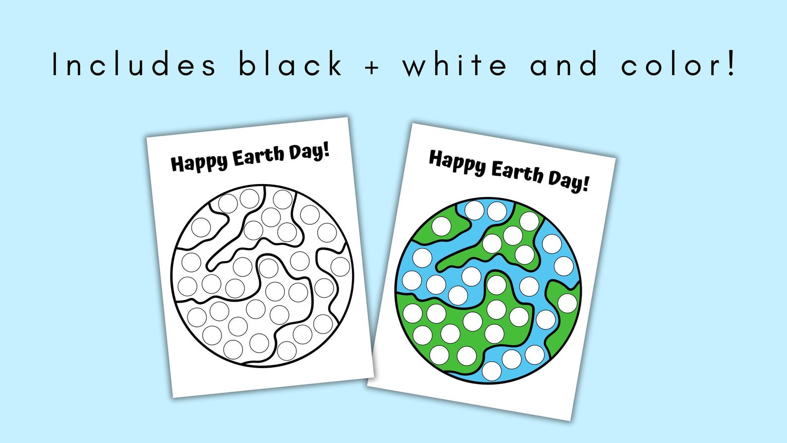 Earth Day Dot Dot Sheet, Dot Marker Seite, Do A Dot Printable, Dot Art ...