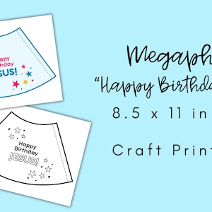 Happy Birthday Jesus Craft, Megaphone Craft, Sunday School Craft ...