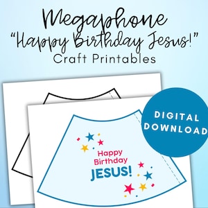 Happy Birthday Jesus Craft, Megaphone Craft, Sunday School Craft ...