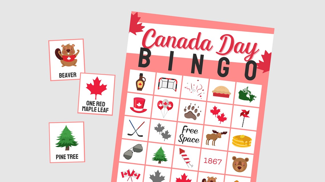 Canada Day Bingo, Bingo Cards Printable, Independence Day Game, Bingo ...