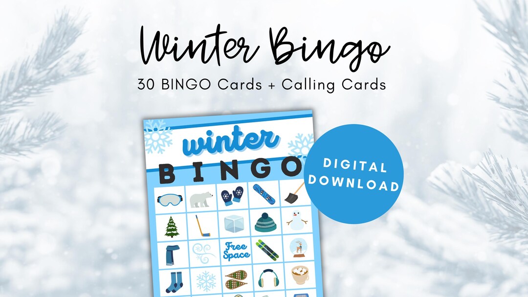 Winter Bingo, Bingo Cards Printable, Printable Bingo Game, Bingo for ...