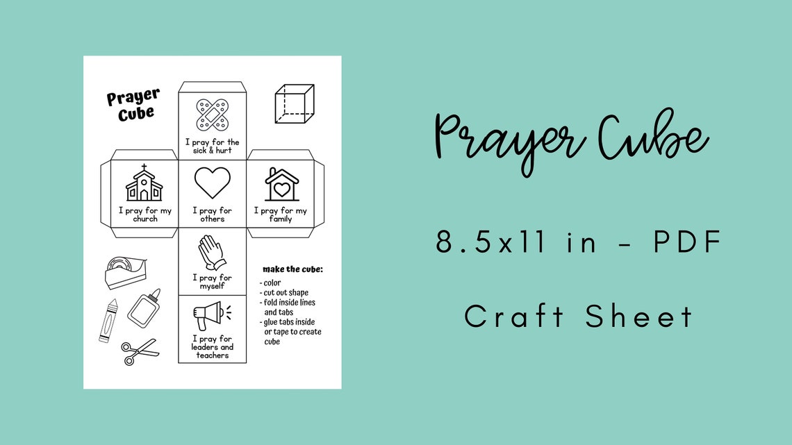 Prayer Cube, Christian Crafts, Crafts for Kids Printable, Digital ...